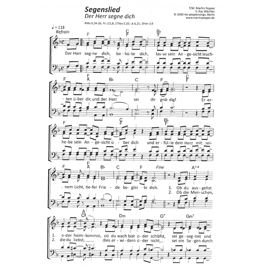 Der Herr segne dich - Chornoten (digital)